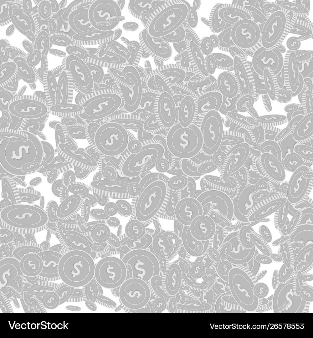 American dollar coins falling scattered black Vector Image