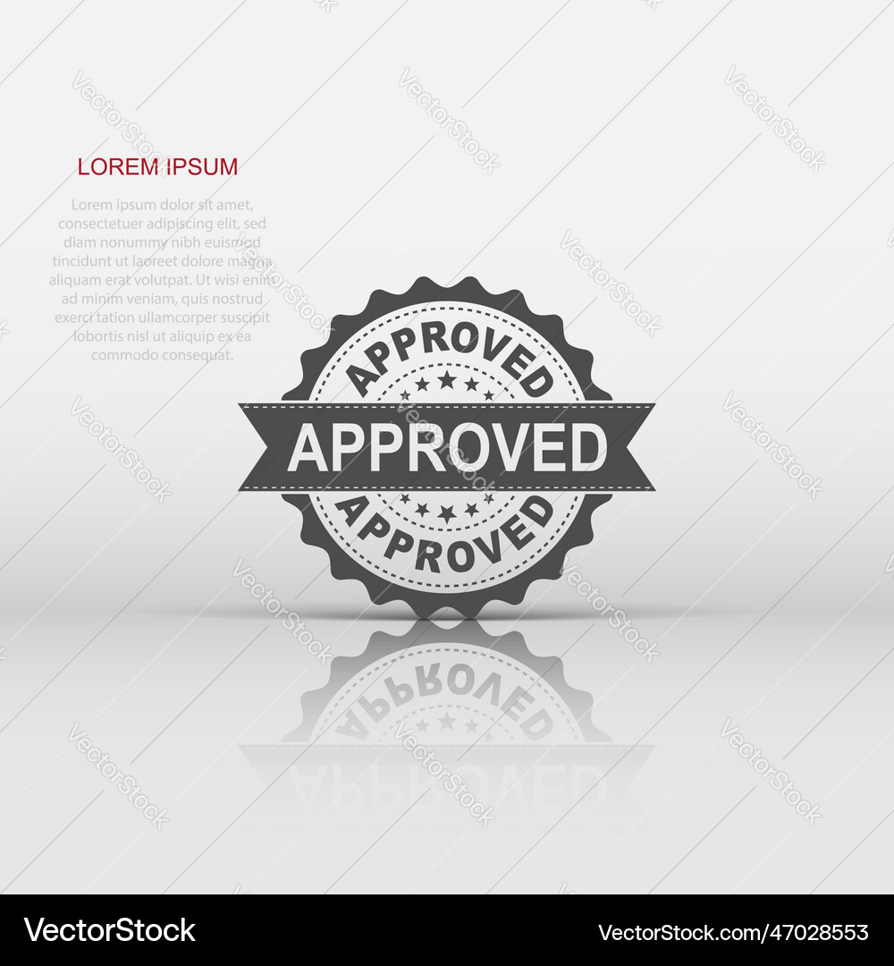 Approved seal stamp icon approve accepted badge Vector Image