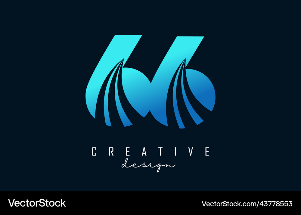 Creative number 66 6 logo with leading lines Vector Image