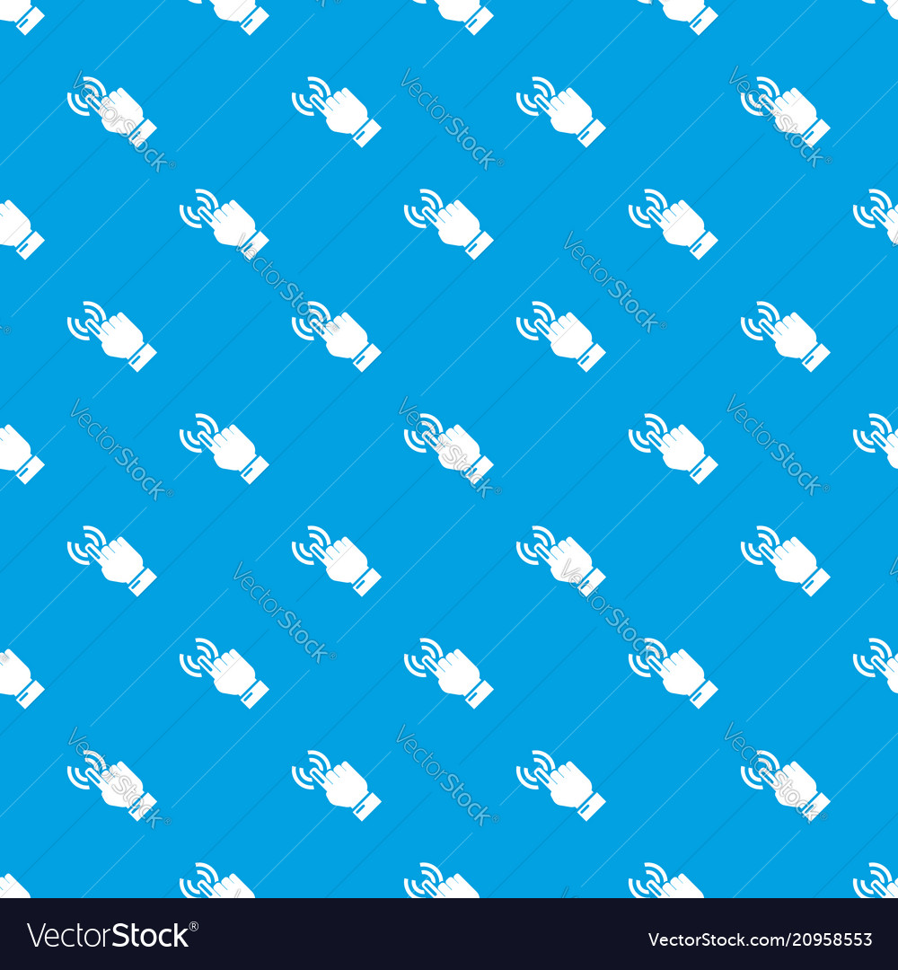 Cursor hand pattern seamless blue Royalty Free Vector Image