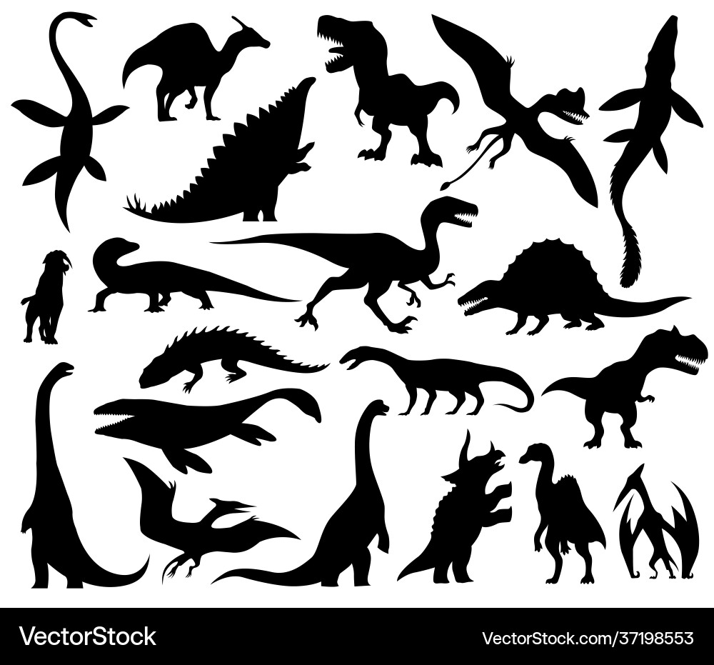 Dinosaurs and dino monsters icons predators Vector Image