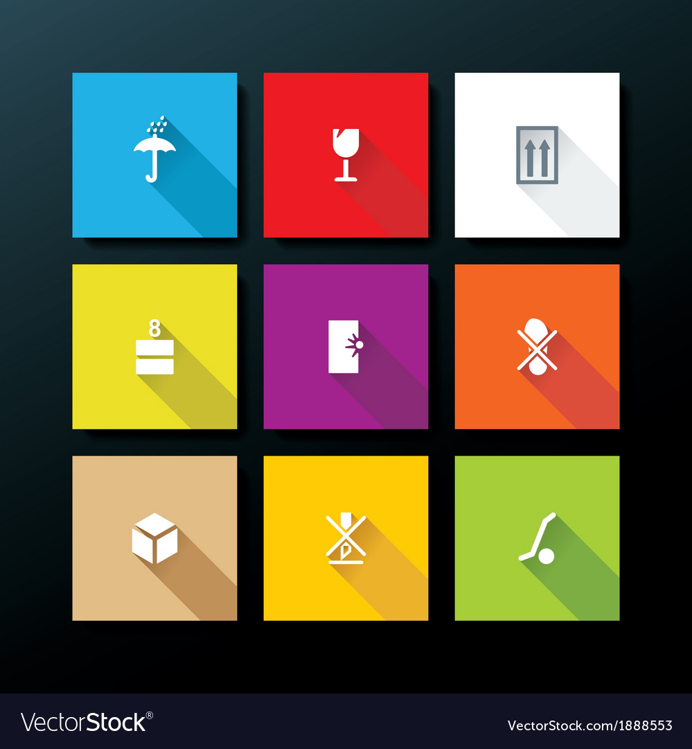 Flat packaging icon set Royalty Free Vector Image