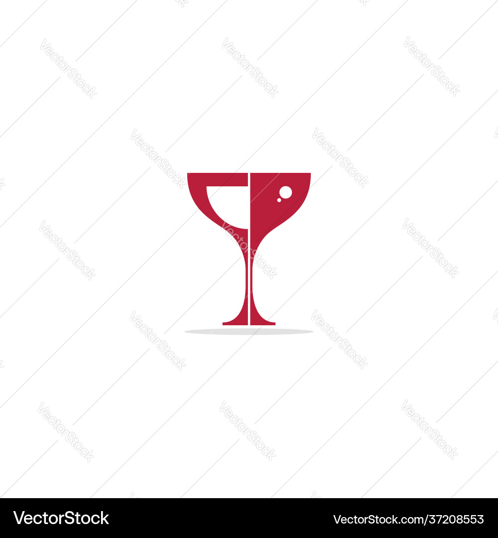 Glass wine drink abstract logo Royalty Free Vector Image