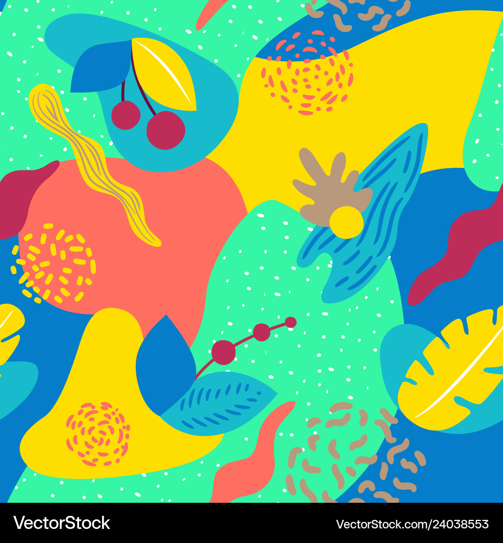 Liquid geometric background with a tropical motif Vector Image