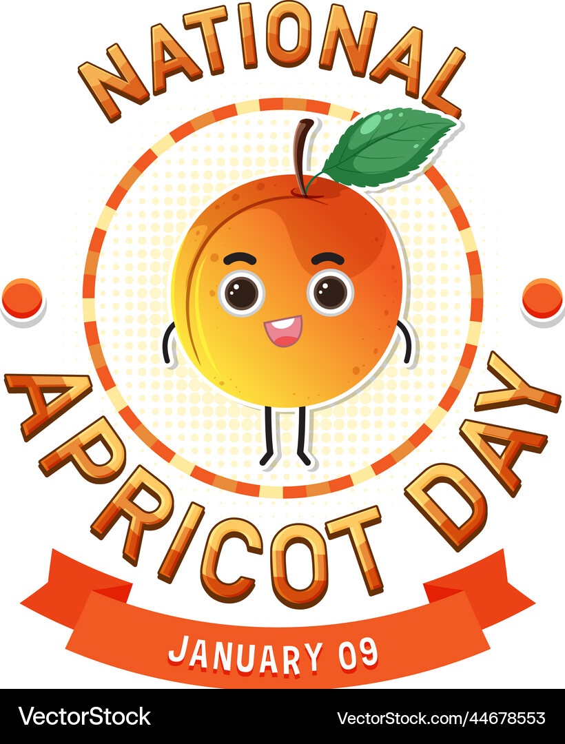 National apricot day icon Royalty Free Vector Image