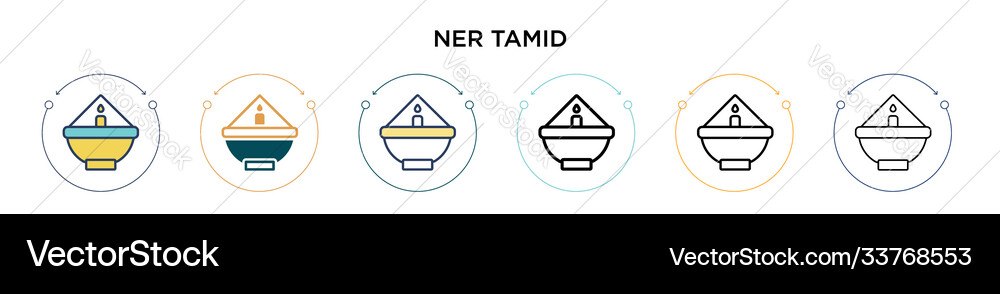 Ner tamid icon in filled thin line outline Vector Image
