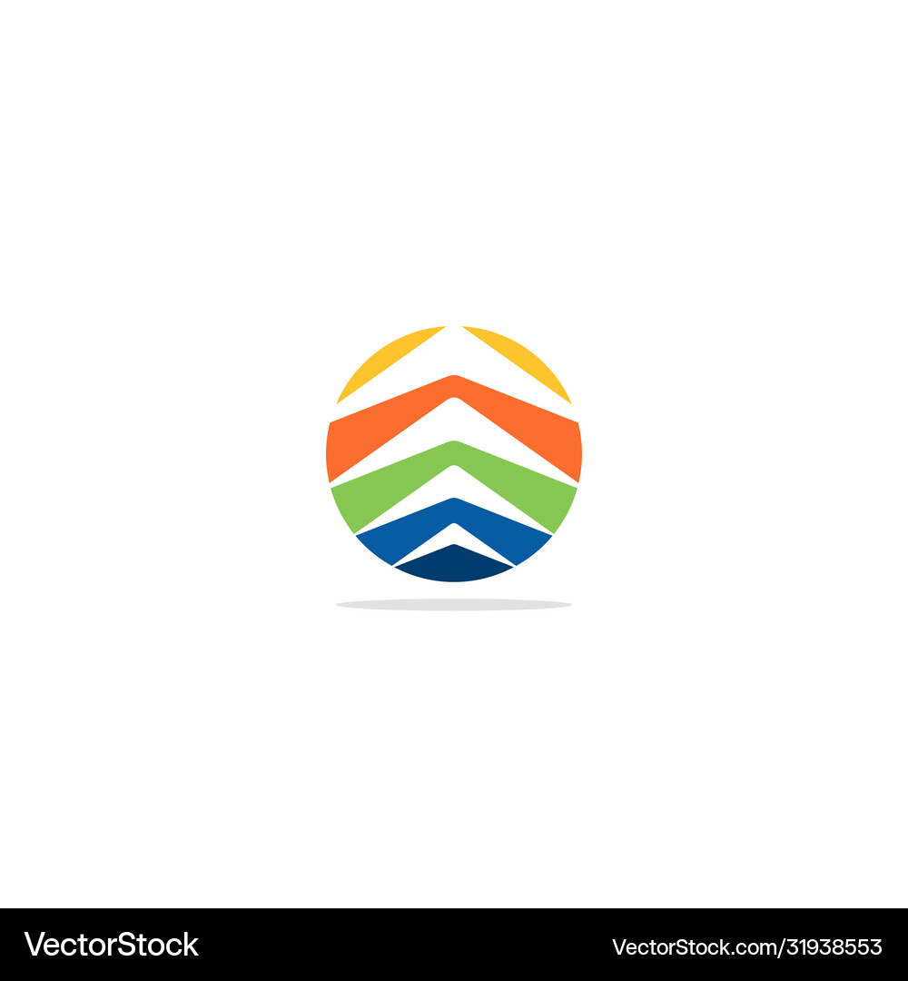 Round abstract arrow colorful logo Royalty Free Vector Image