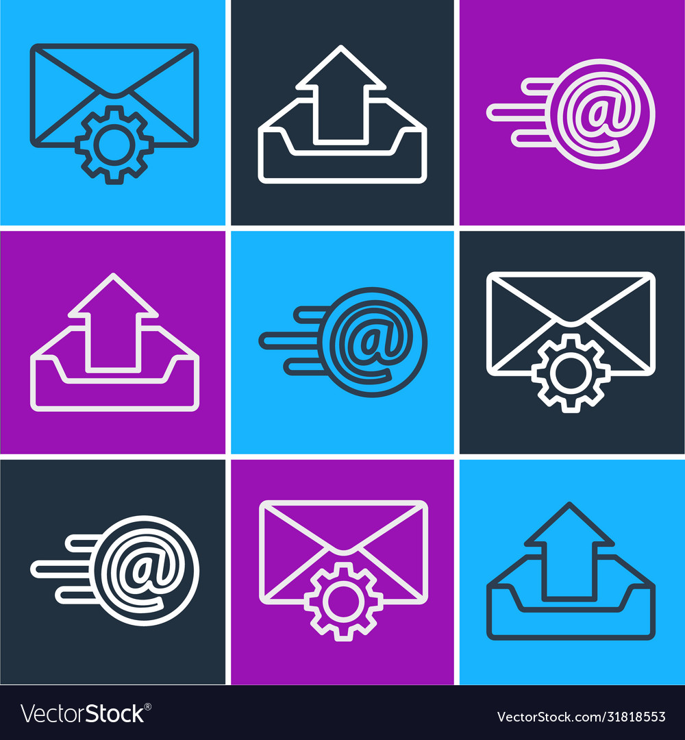 Set line envelope setting mail and e-mail Vector Image Set line envelope setting mail and e-mail Vector Image