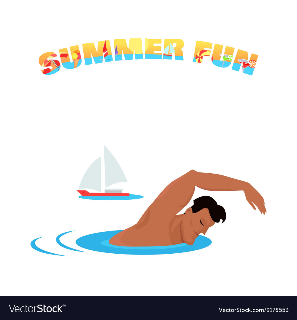 Summer Fun Banner Poster Concept Design Royalty Free Vector