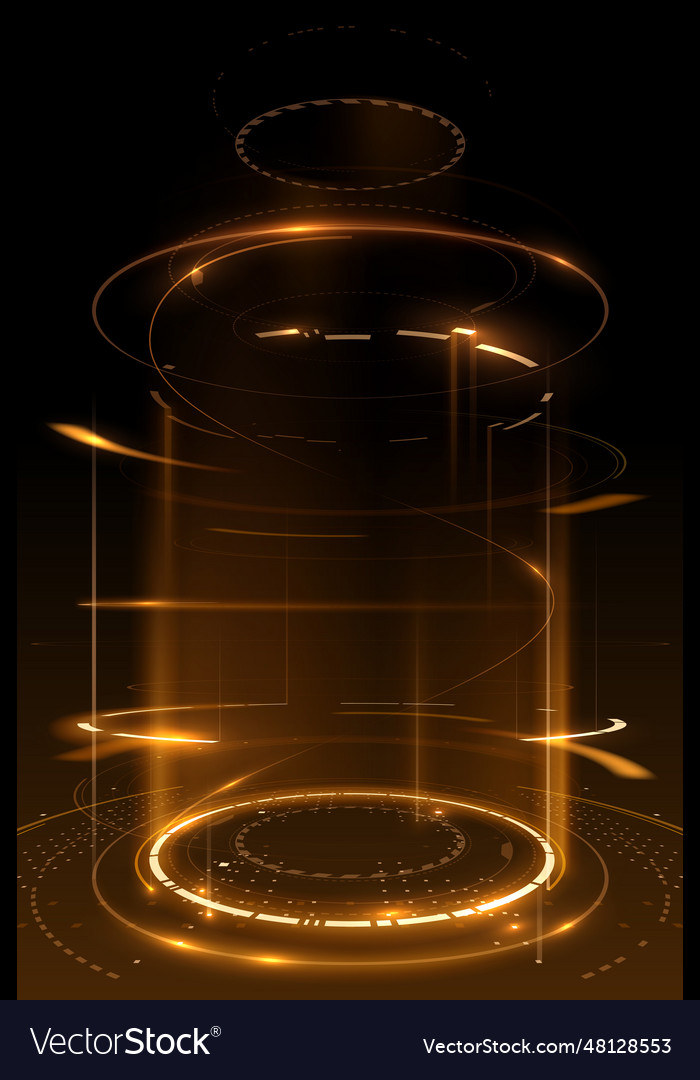 Yellow circle technology effect Royalty Free Vector Image