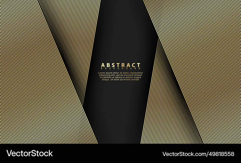 Black abstract premium background with golden Vector Image
