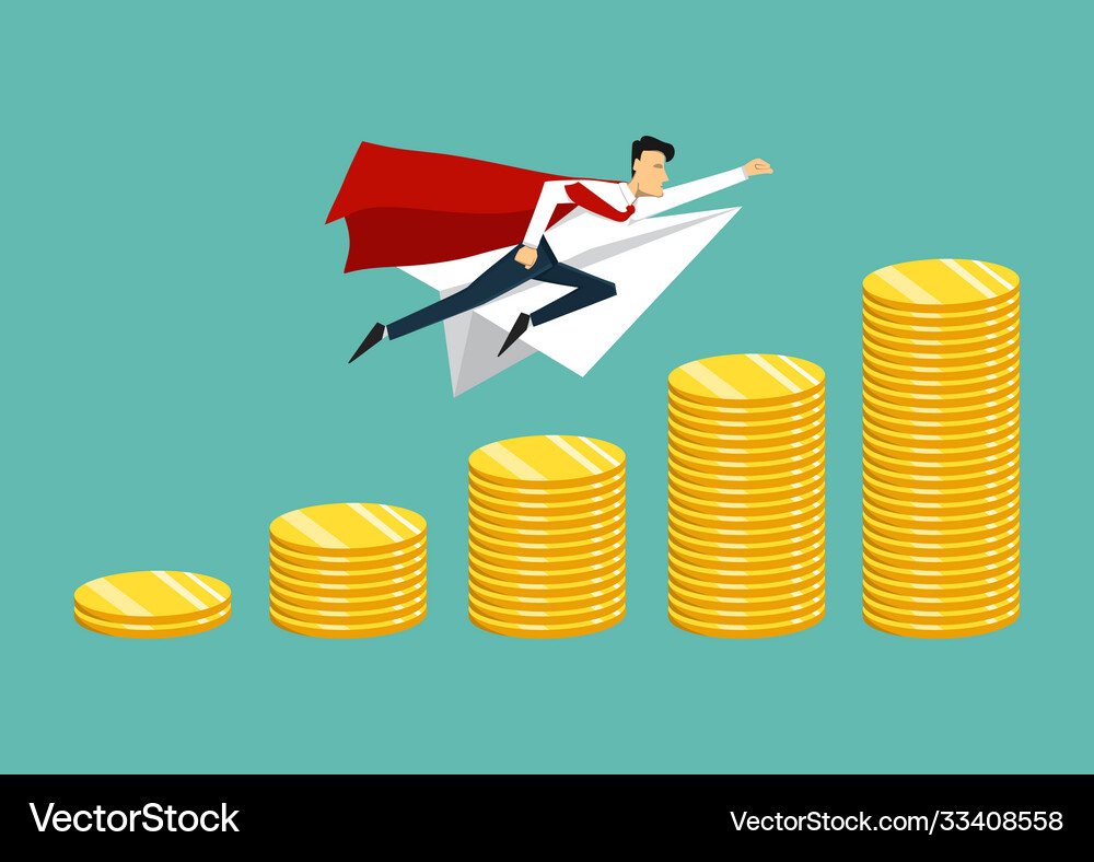 Concept super leader and businessman Royalty Free Vector