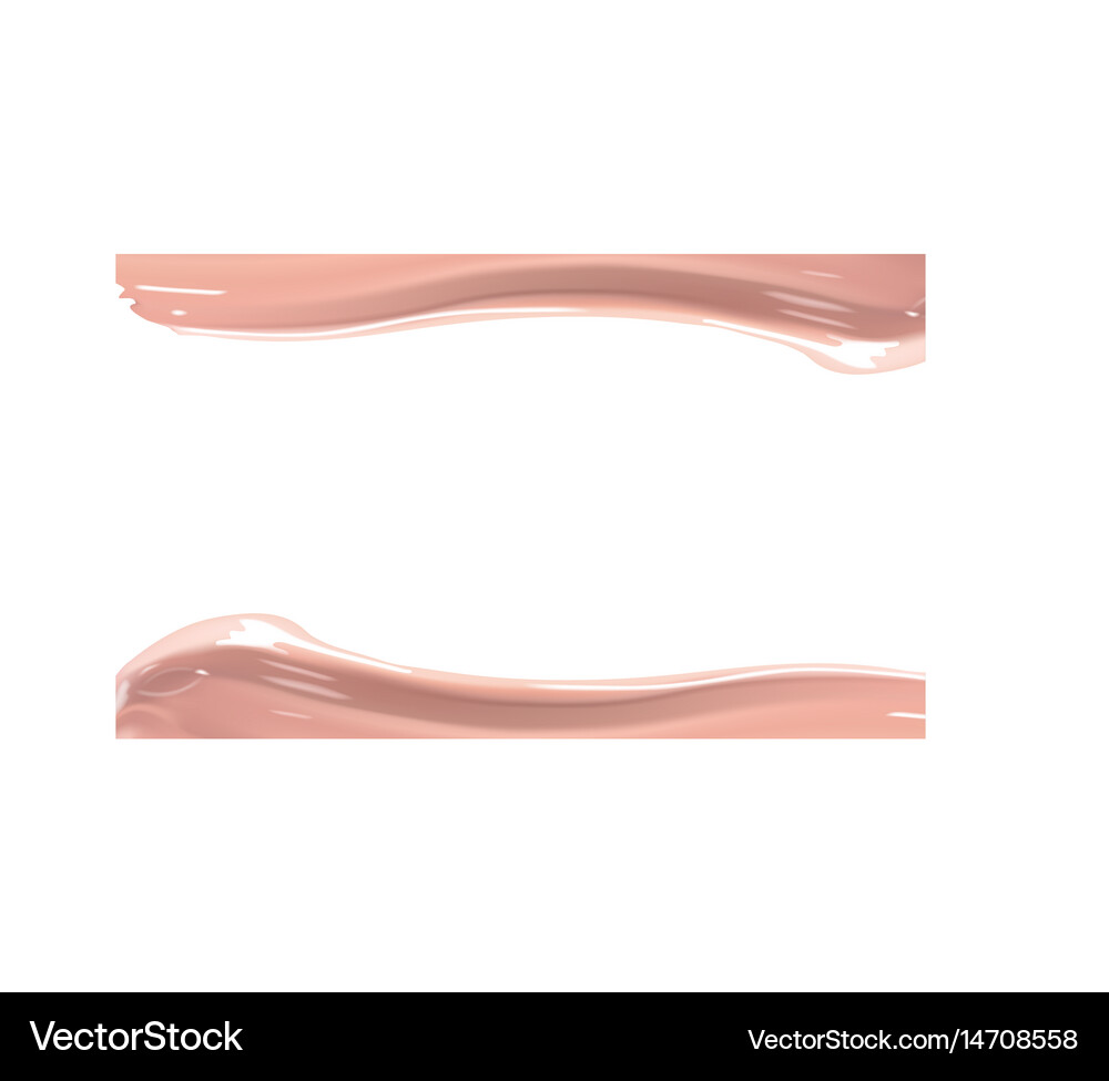 Cosmetic liquid foundation cream smudge smears Vector Image