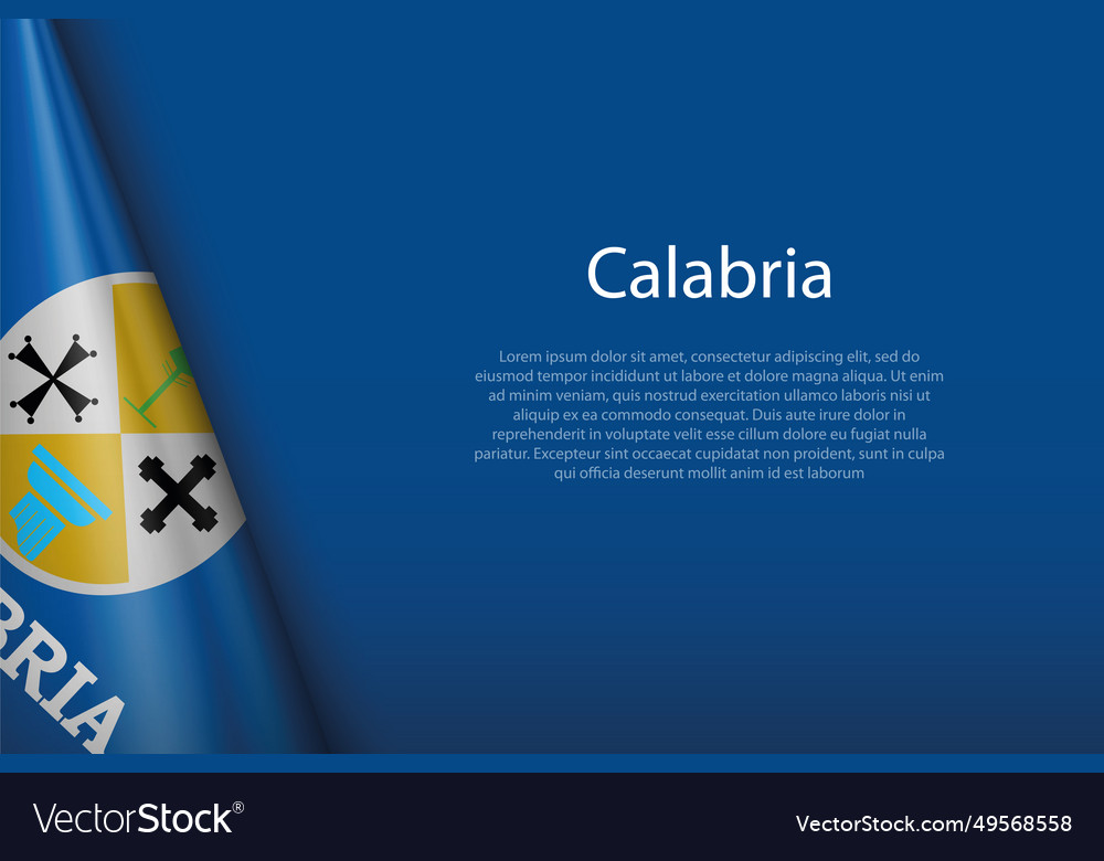 Flag calabria region of italy isolated Royalty Free Vector