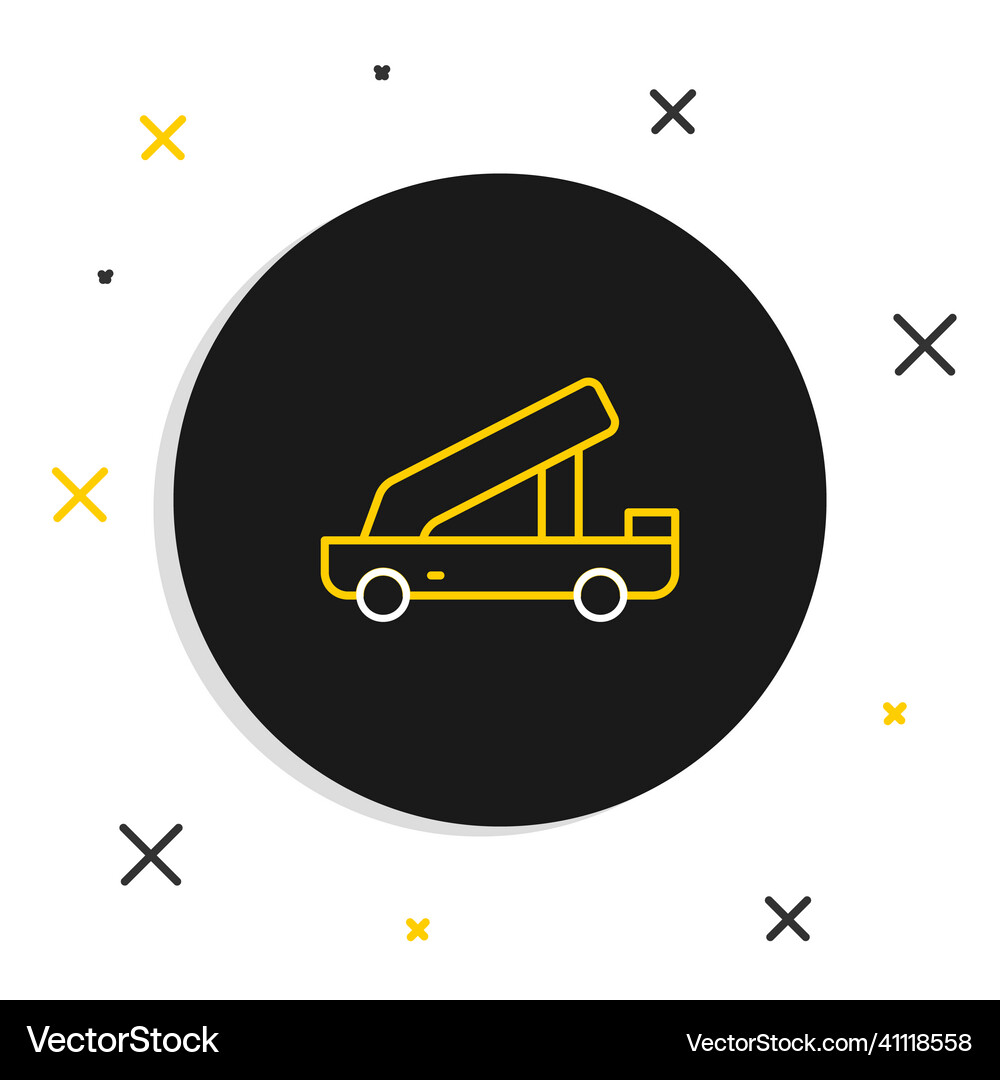 Line passenger ladder for plane boarding icon Vector Image