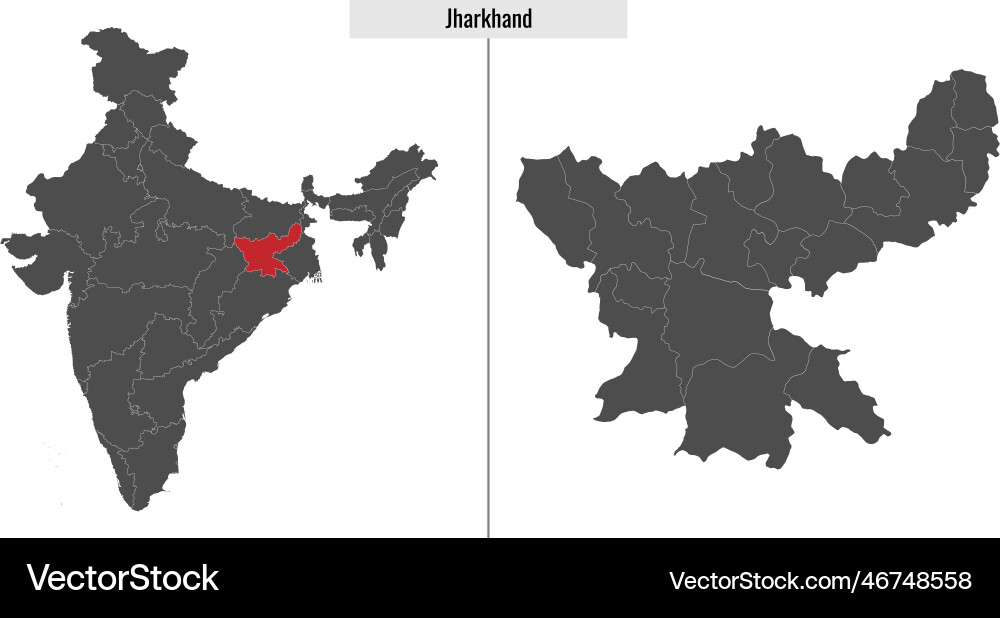 Map of jharkhand state india Royalty Free Vector Image