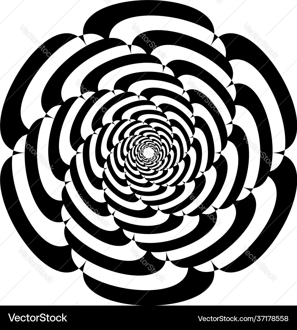 Opart optical art geometric with rotation distort Vector Image