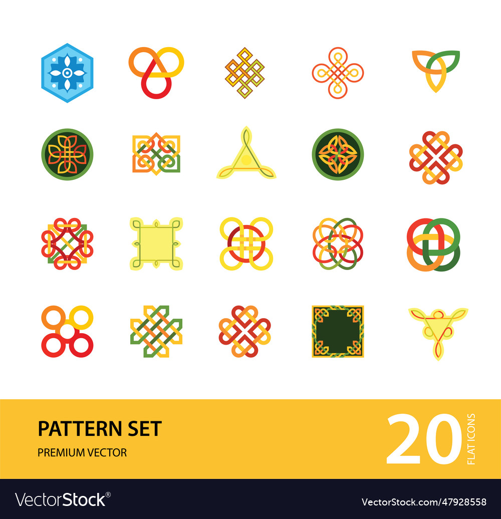 Pattern icon set Royalty Free Vector Image - VectorStock
