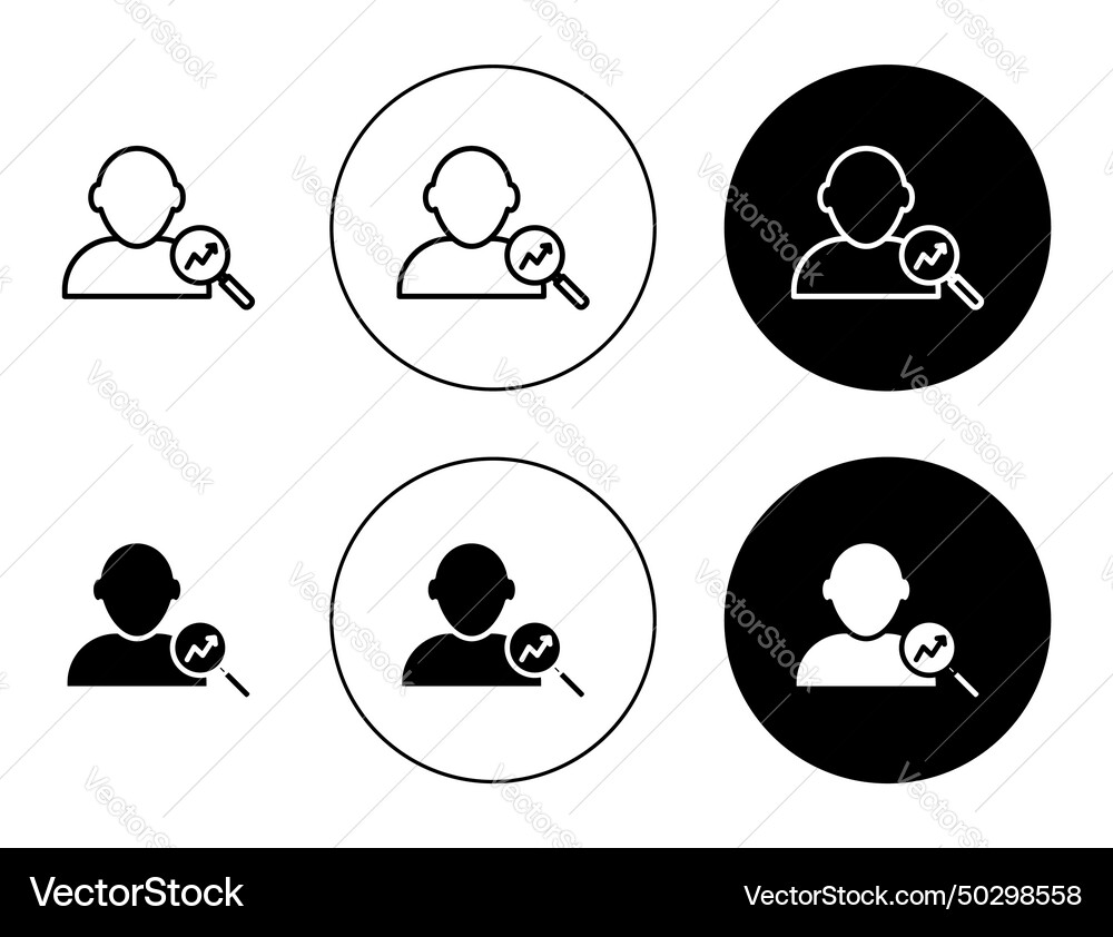 Personal assessment icon set man appraisal Vector Image