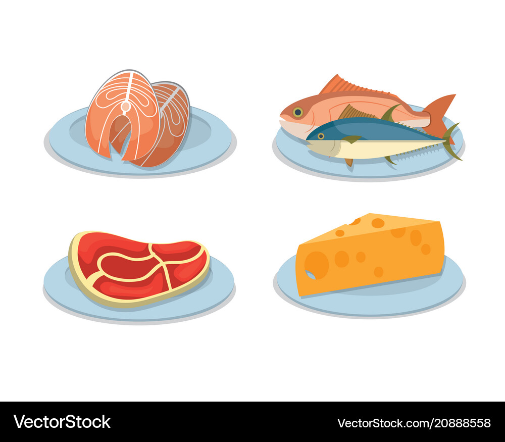 Set healthy food ingredients Royalty Free Vector Image