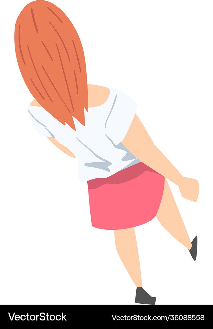 Top view on going and walking woman character Vector Image