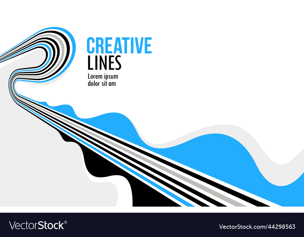 Creative Lines Abstract Background 3d Perspective Vector Image
