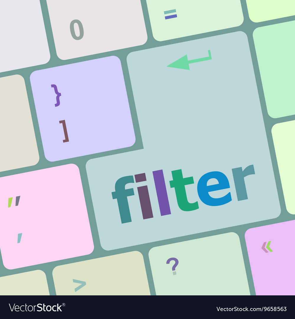 Filter button on computer pc keyboard key Vector Image