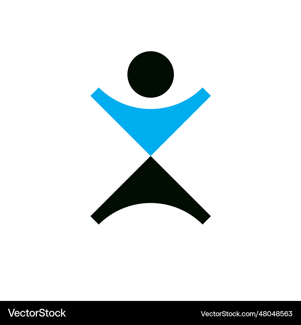 Happy abstract individual with raised hands up Vector Image
