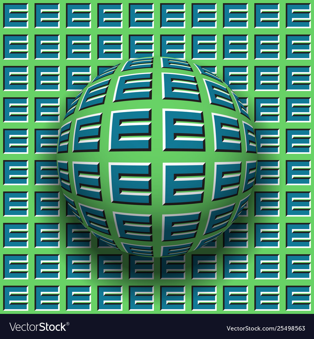 Letters e patterned sphere rolling along same Vector Image