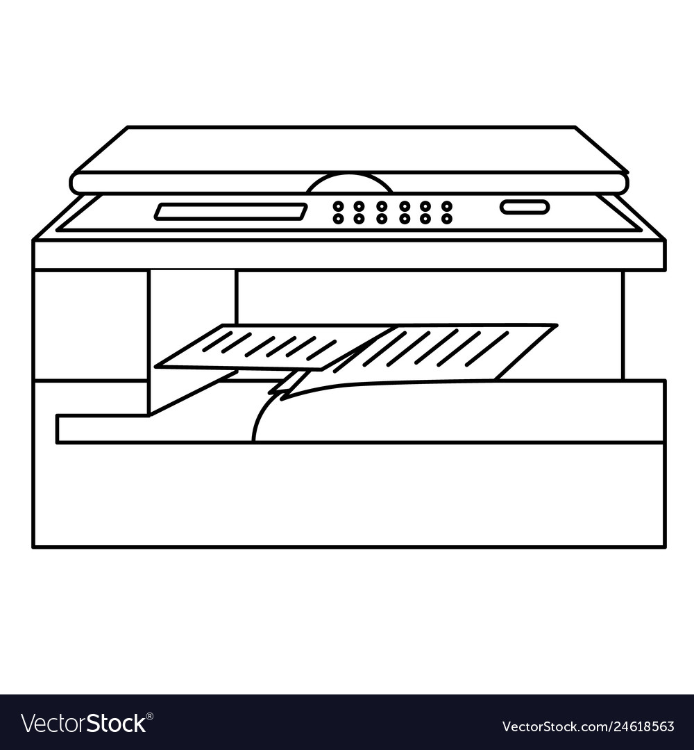 Multifunctional printer flat on white Royalty Free Vector