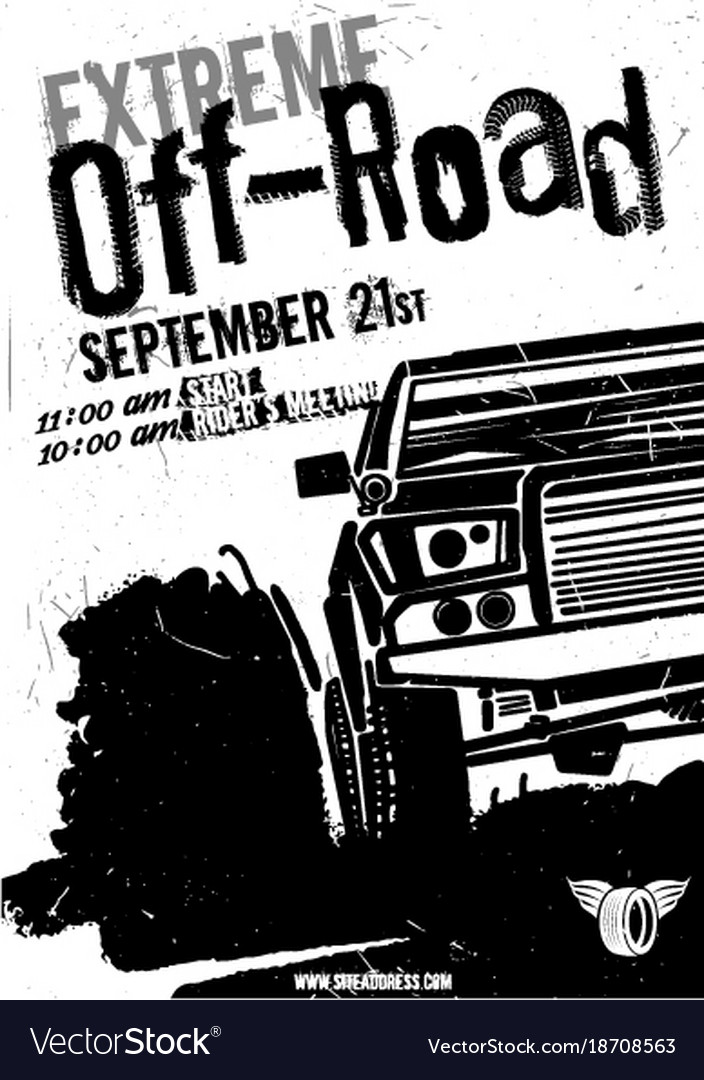 Offroad event poster Royalty Free Vector Image
