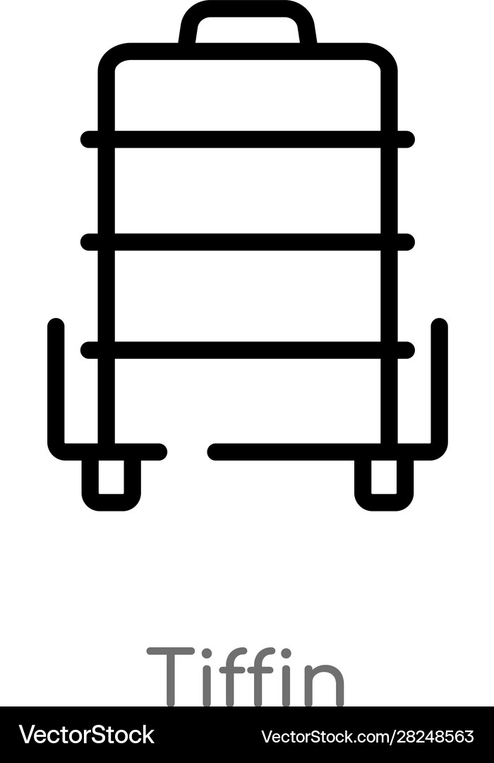 Outline tiffin icon isolated black simple line Vector Image