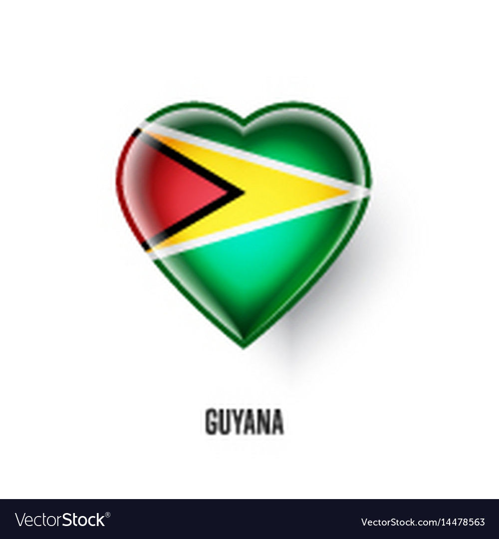 Patriotic heart symbol with guyana flag Royalty Free Vector