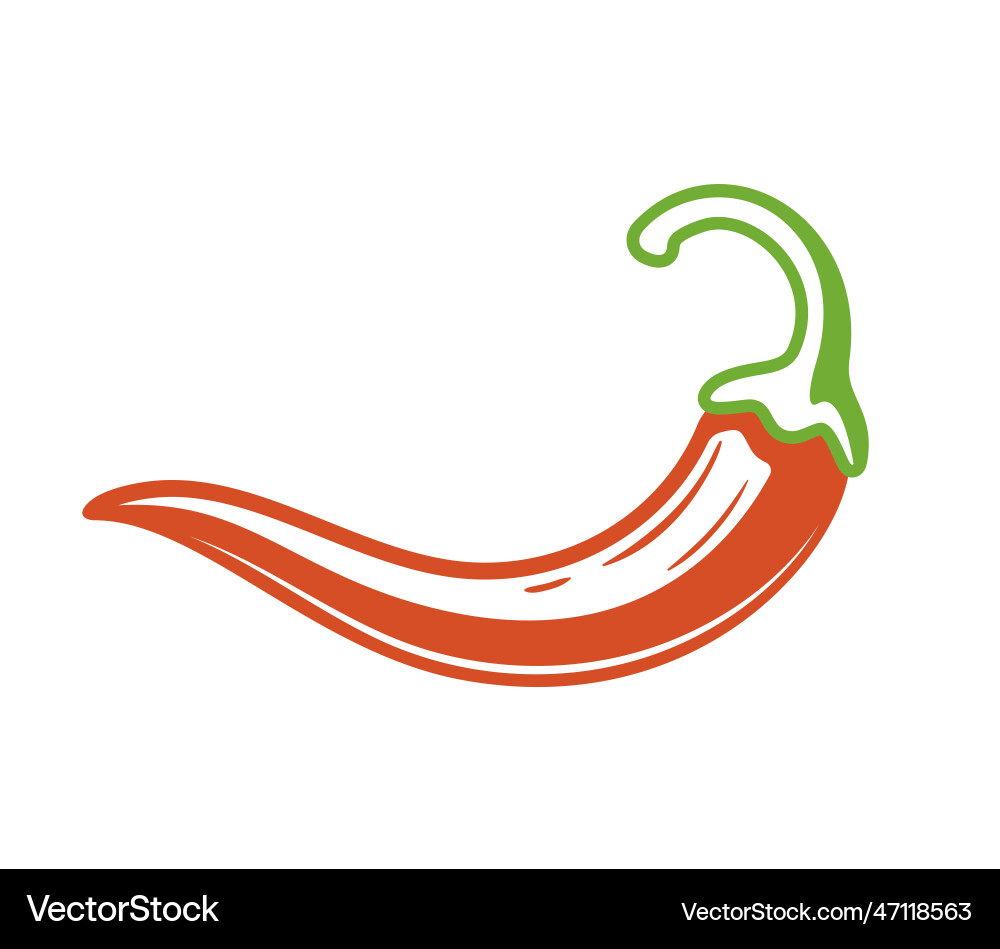 Red chili pepper isolated on white background Vector Image