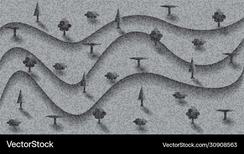Relief landscape with terraces and trees abstract Vector Image