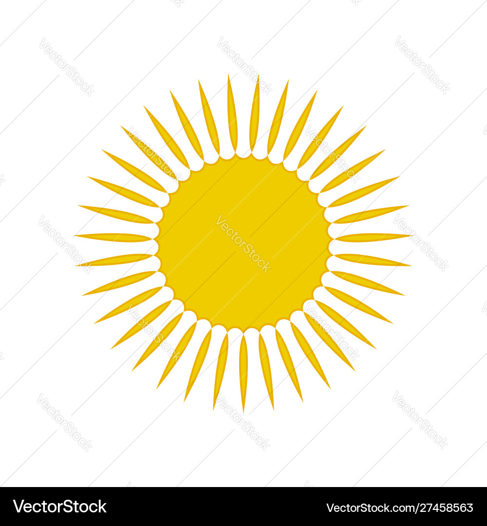 Sun symbol icon on white stock Royalty Free Vector Image
