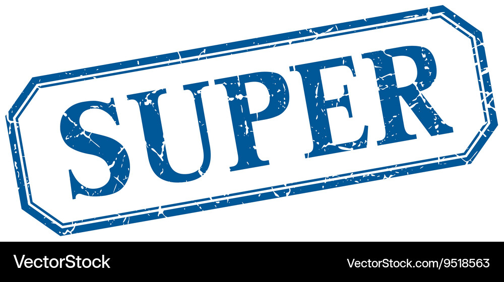 Super square blue grunge vintage isolated label Vector Image