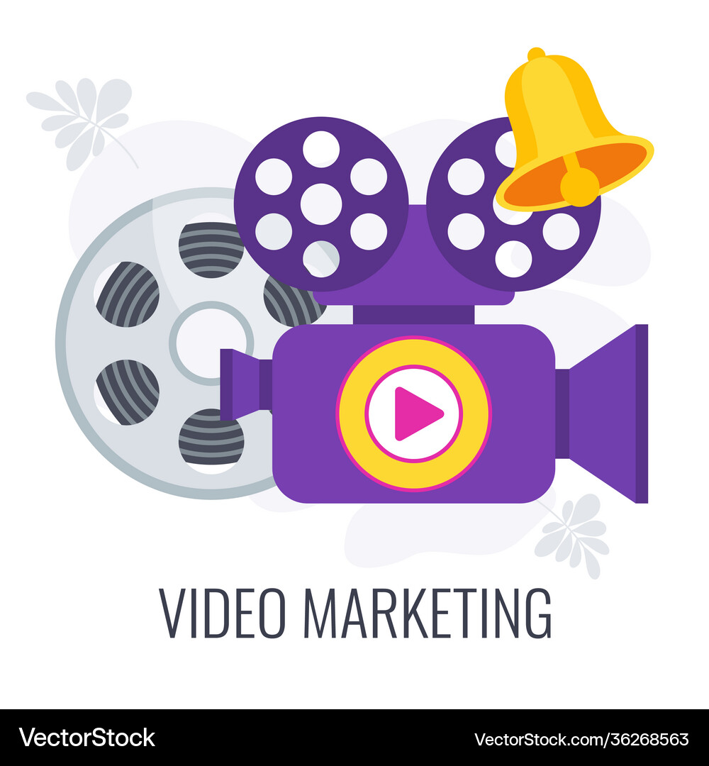 Video marketing icon digital selling Royalty Free Vector
