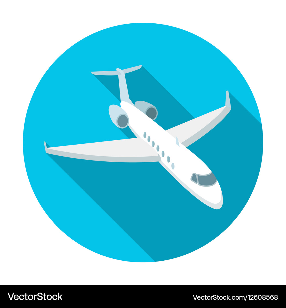 Airplane icon in flat style isolated on white Vector Image
