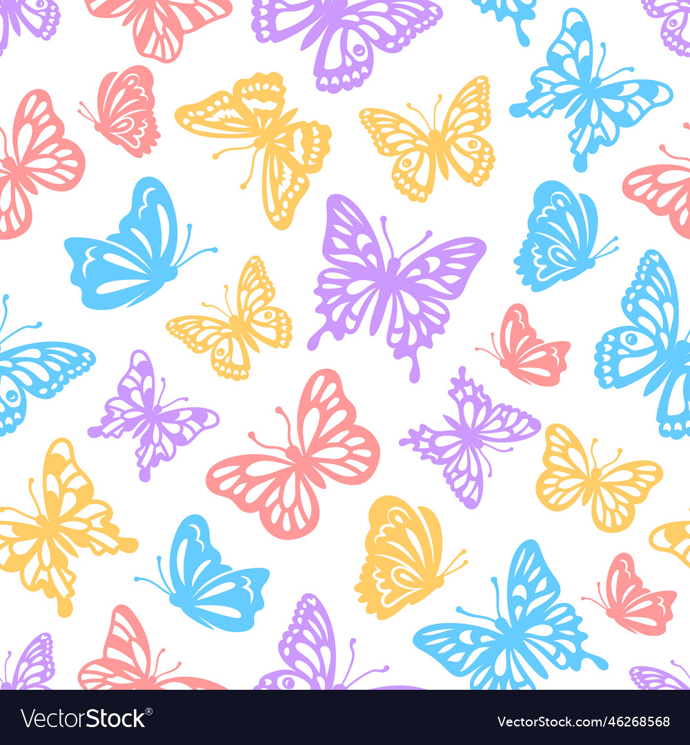 Butterflies pattern Royalty Free Vector Image - VectorStock