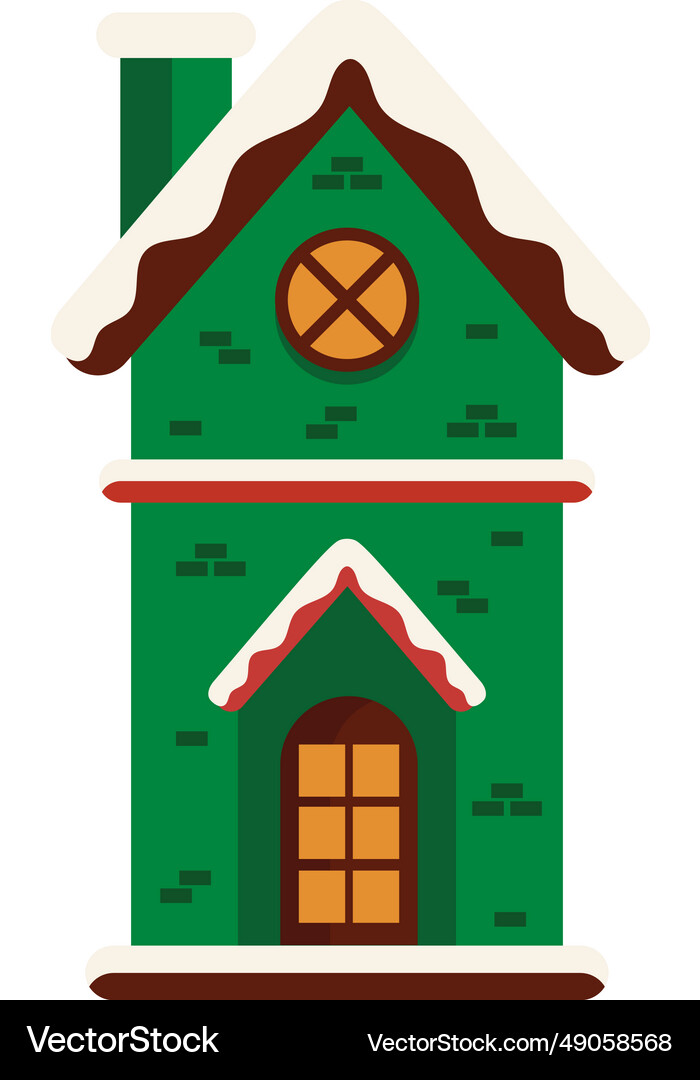Christmas house with garland Royalty Free Vector Image