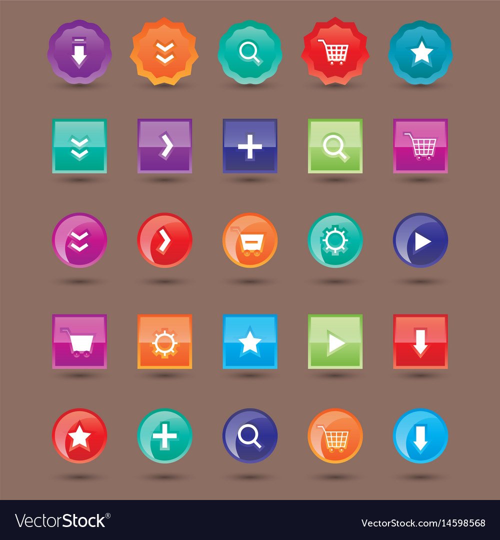 Colorful website buttons design Royalty Free Vector Image Colorful website buttons design Royalty Free Vector Image
