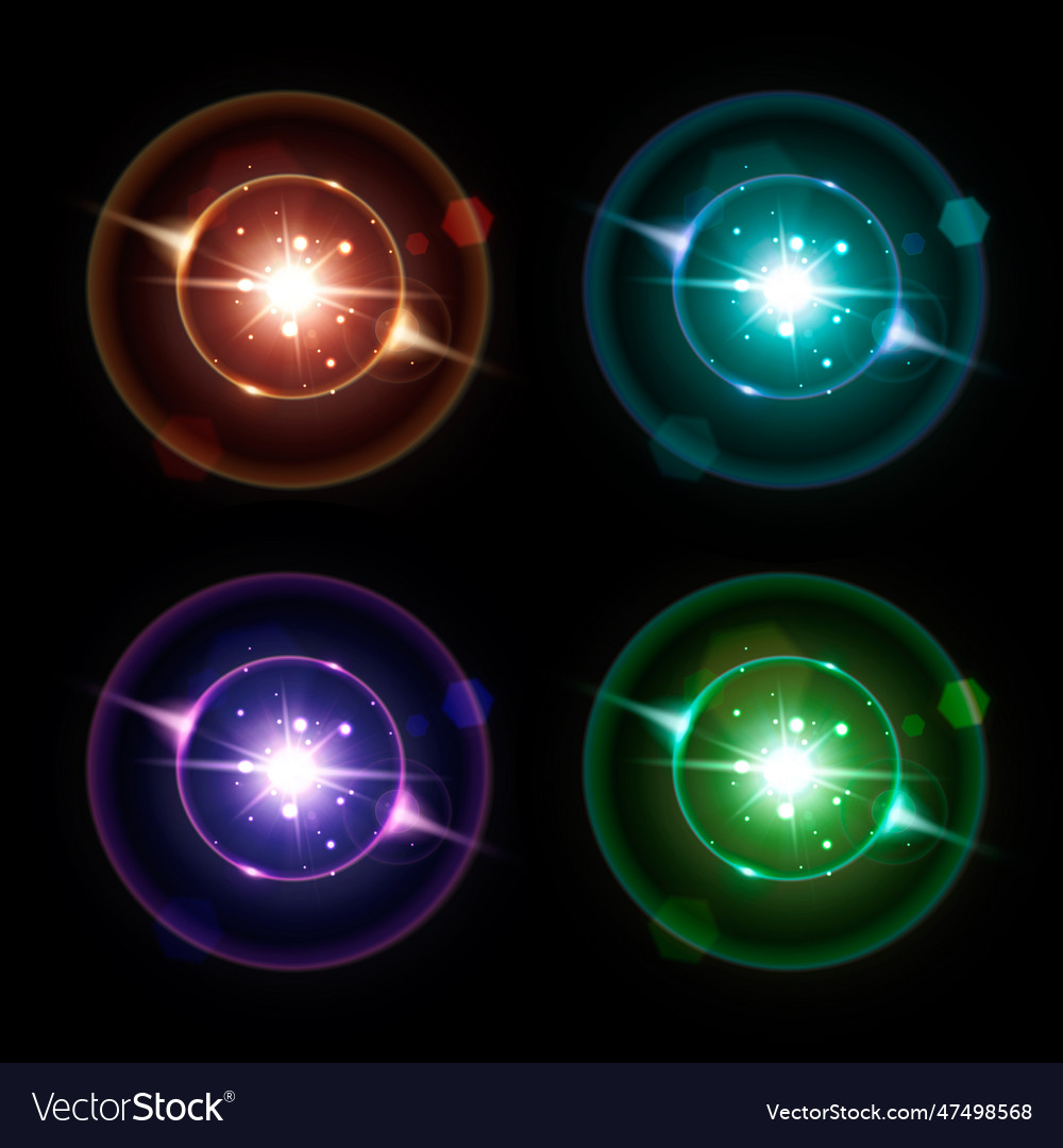 Eclipse realistic set Royalty Free Vector Image