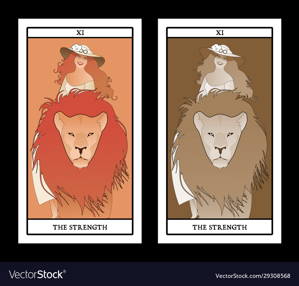 Major arcana tarot cards the strength beautiful Vector Image