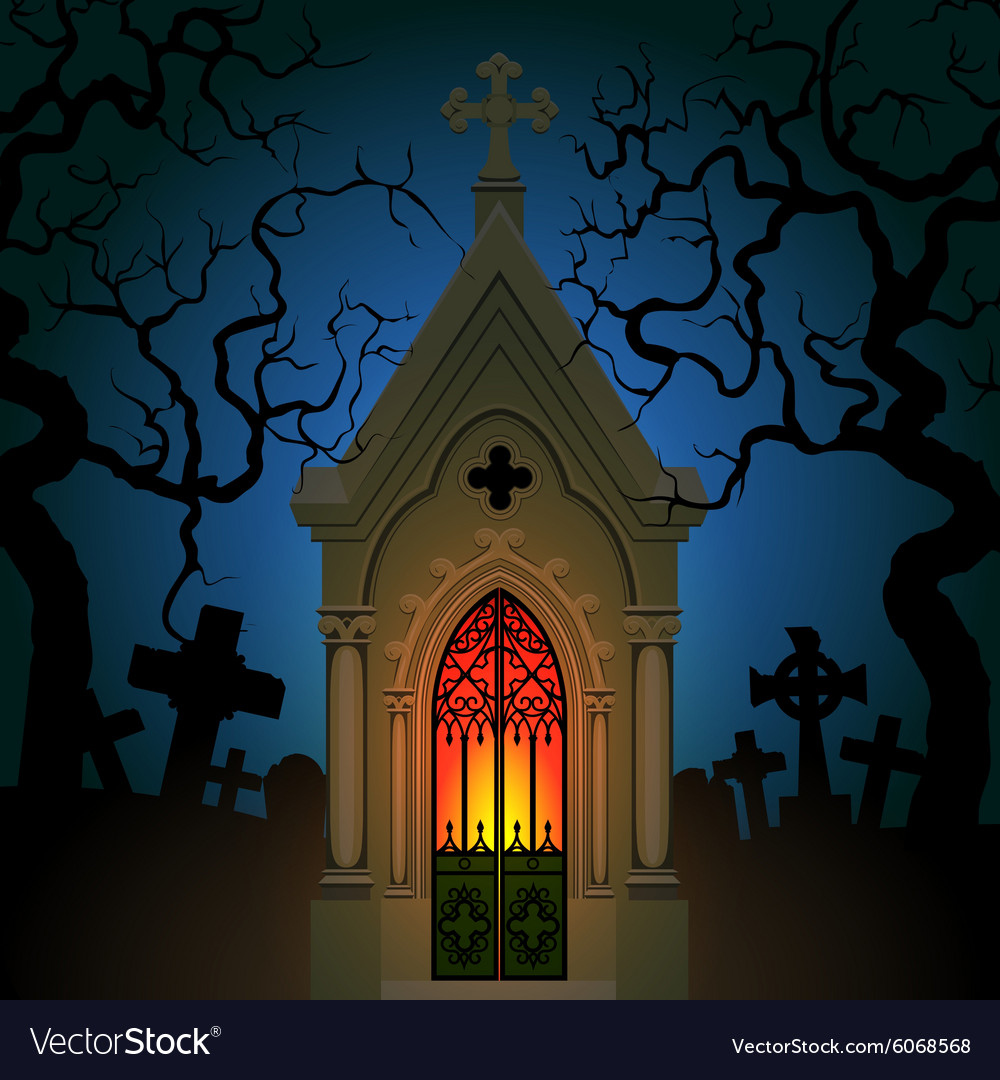 Old gothic crypt Royalty Free Vector Image - VectorStock