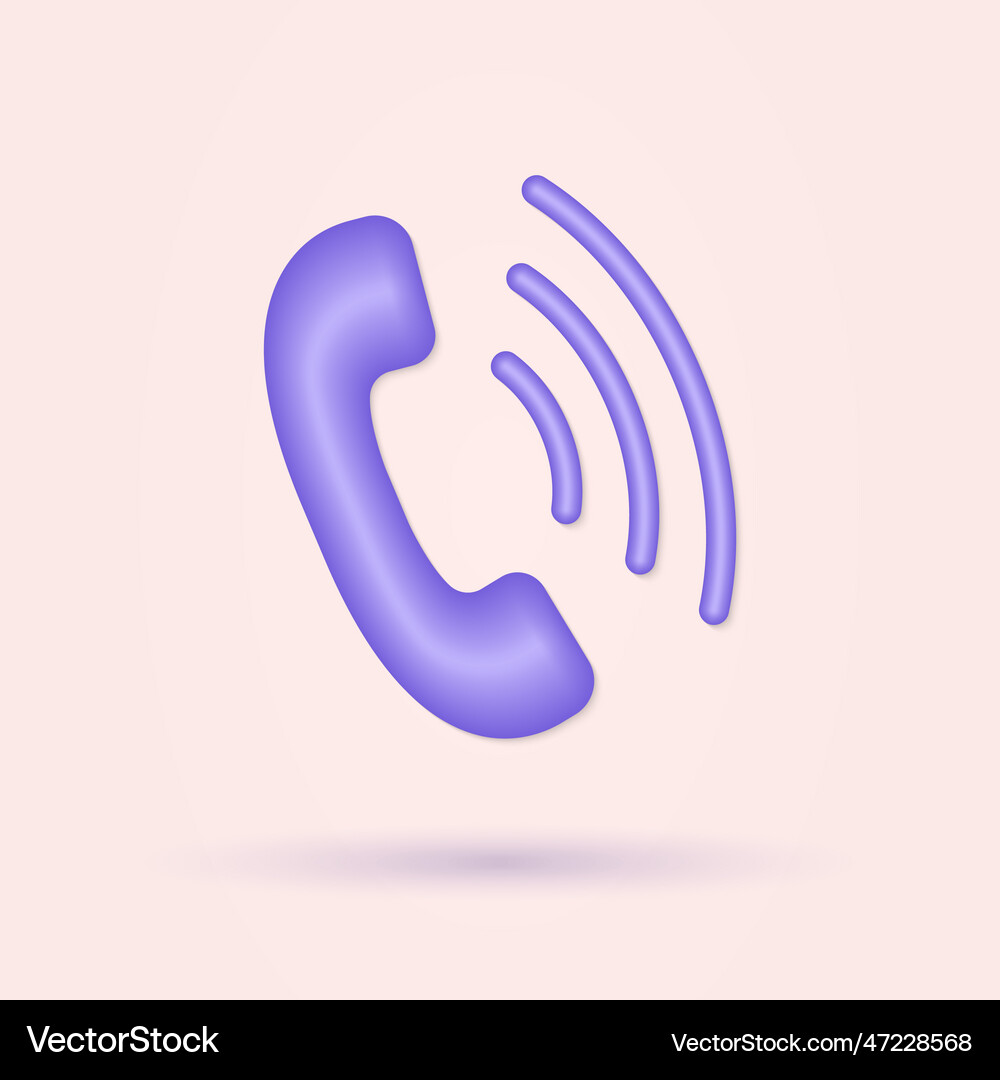 Phone call 3d icon telephone receiver or handset Vector Image
