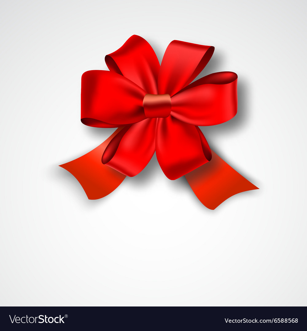 Red ribbon satin bow Royalty Free Vector Image