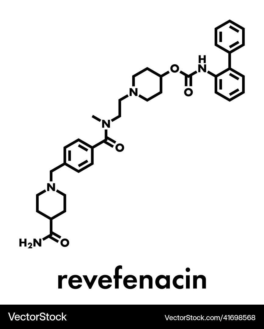 Revefenacin copd drug molecule skeletal formula Vector Image