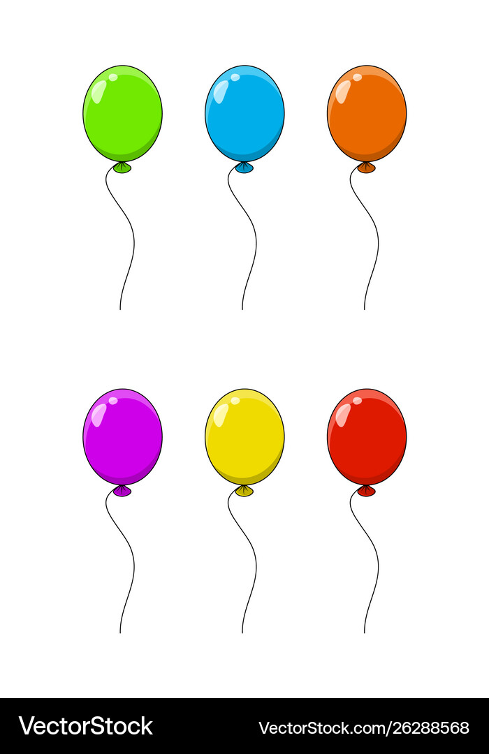 Set balloon cartoon isolated on white background Vector Image