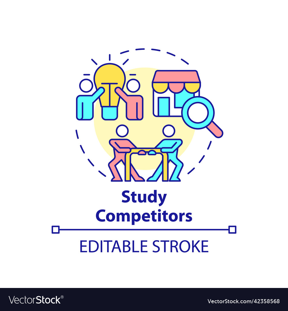 Study competitors concept icon Royalty Free Vector Image